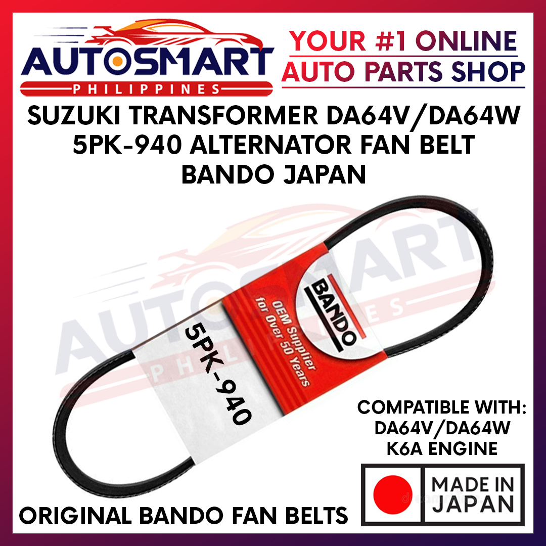 Suzuki Transformer DA64V/DA64W K6A Alternator Fan Belt Bando Japan 5PK ...
