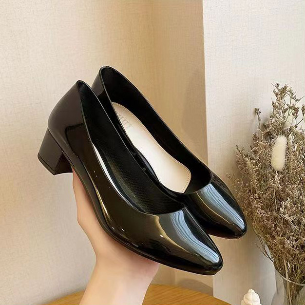 TREDNY FASHION SCHOOL BLACK POINTED HEELED SHOES #617/ST632 | Lazada PH