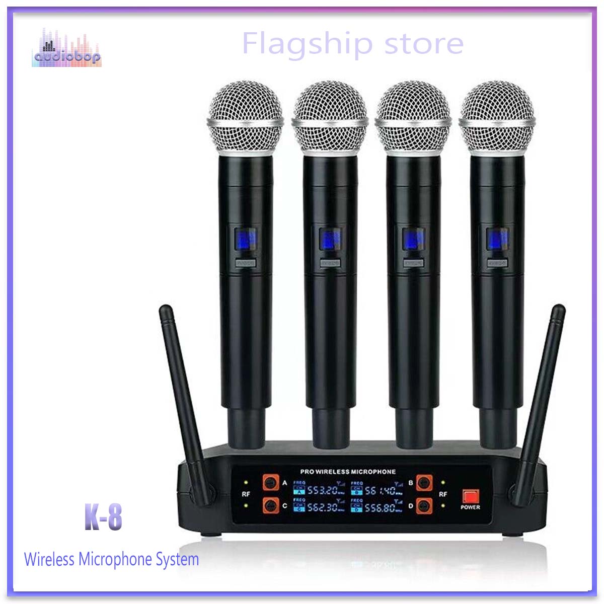 Professional 4 Channel VHF Wireless Four Microphone Cordless Handheld ...
