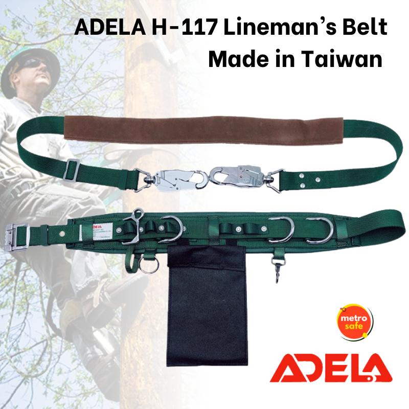 ADELA H117 Lineman Safety Harness Heavy Duty Belt with Pole Strap H-117 ...