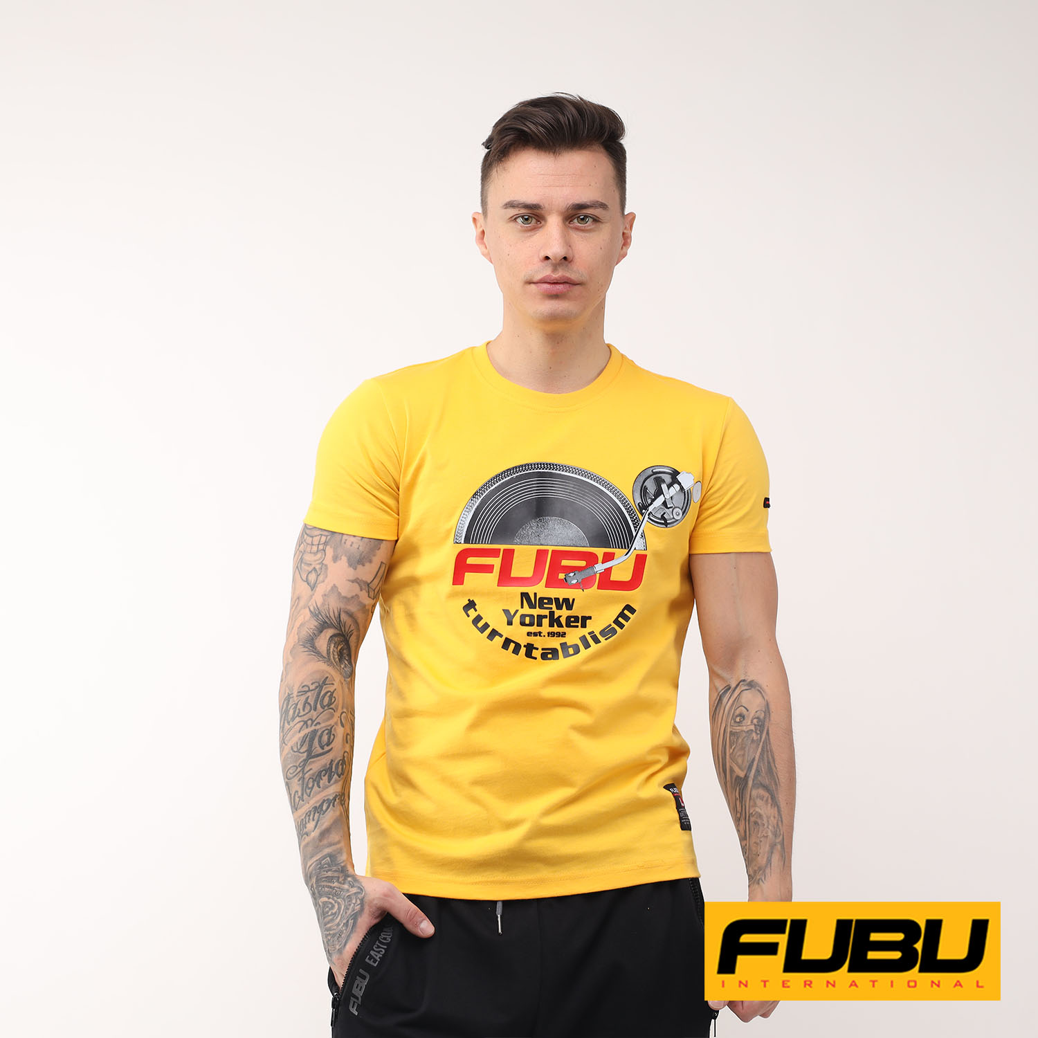 Fubu Round Neck Muscle Fit FBT01B-2768 (S.Yellow) | Lazada PH