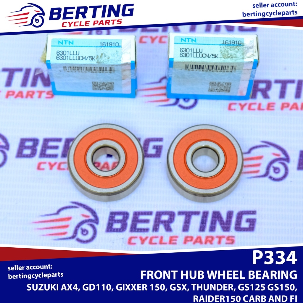 NTN 2PC 6301 FRONT WHEEL HUB BEARING Suzuki AX4 GD110 Gixxer 150 GSX Thunder GS125 GS150 Raider ...