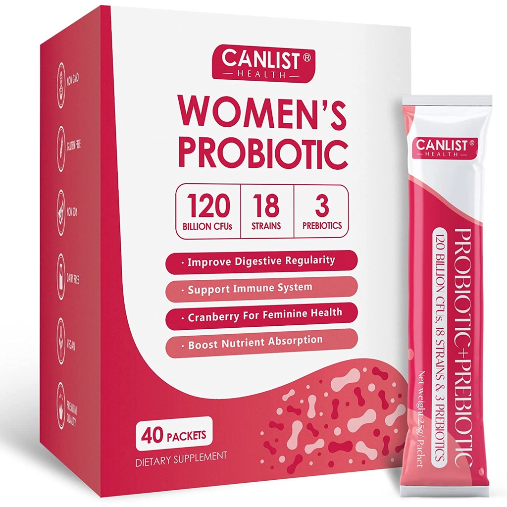 ♘CANLIST Probiotics 120 Billion CFUs 18 Strains-3 Prebiotics-Women's ...