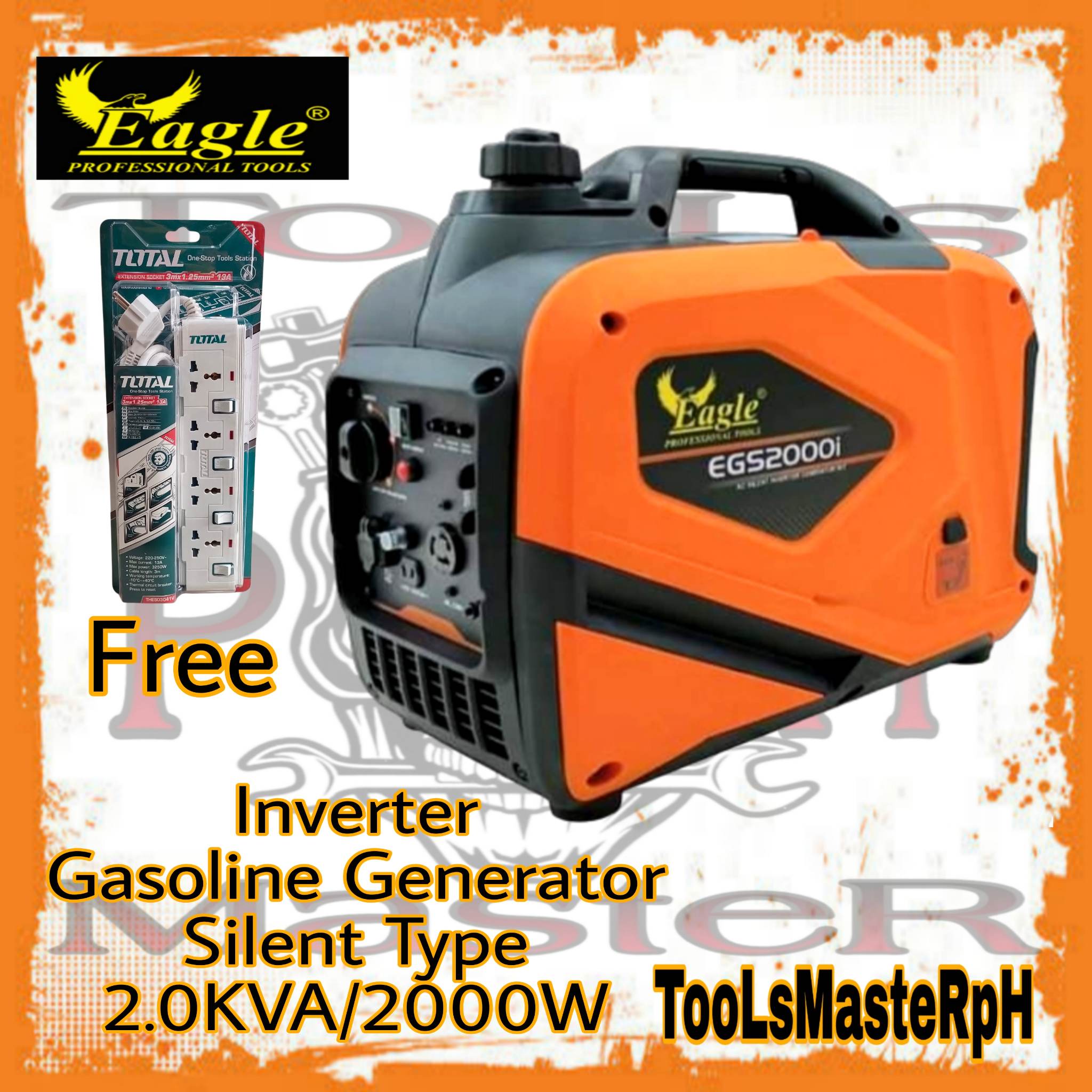 EAGLE 2.0KVA/2000W Inverter Gasoline Generator Silent Type EGS2000I ...