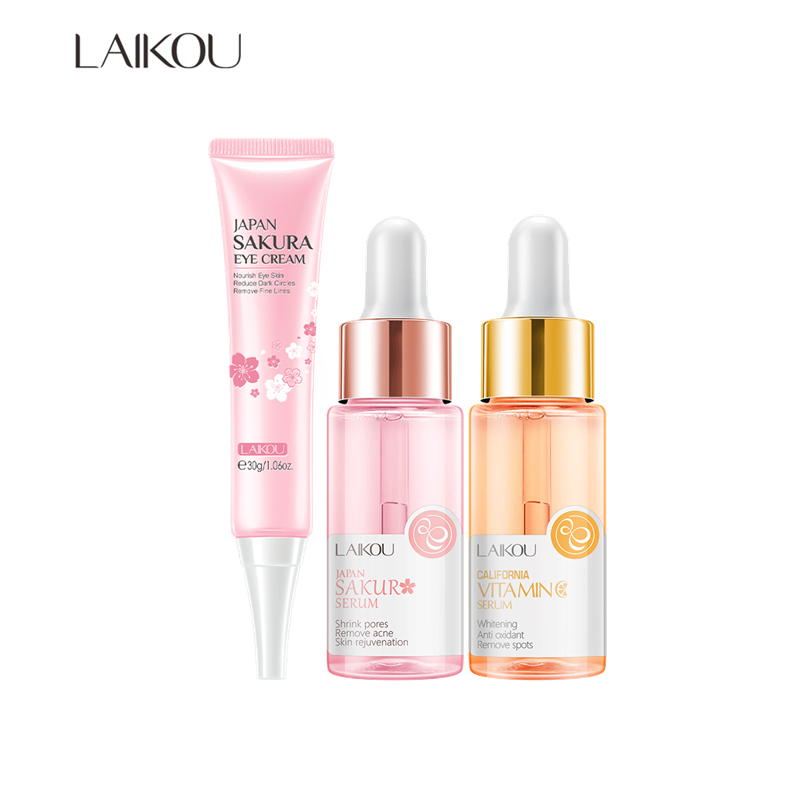 LAIKOU Sakura Eye Cream Serum Vitamin C Essence Fade Fine Line ...