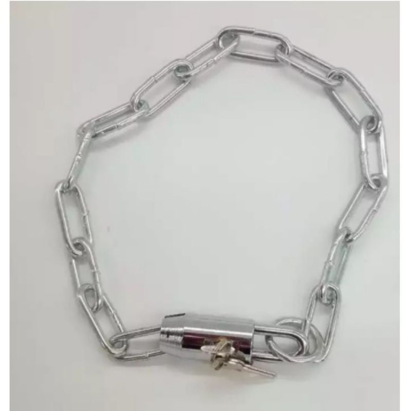 SILVER CHAIN LOCK MULTIPURPOSE LOCK CHAIN WITH LOCK PADLOCK KADENA with ...