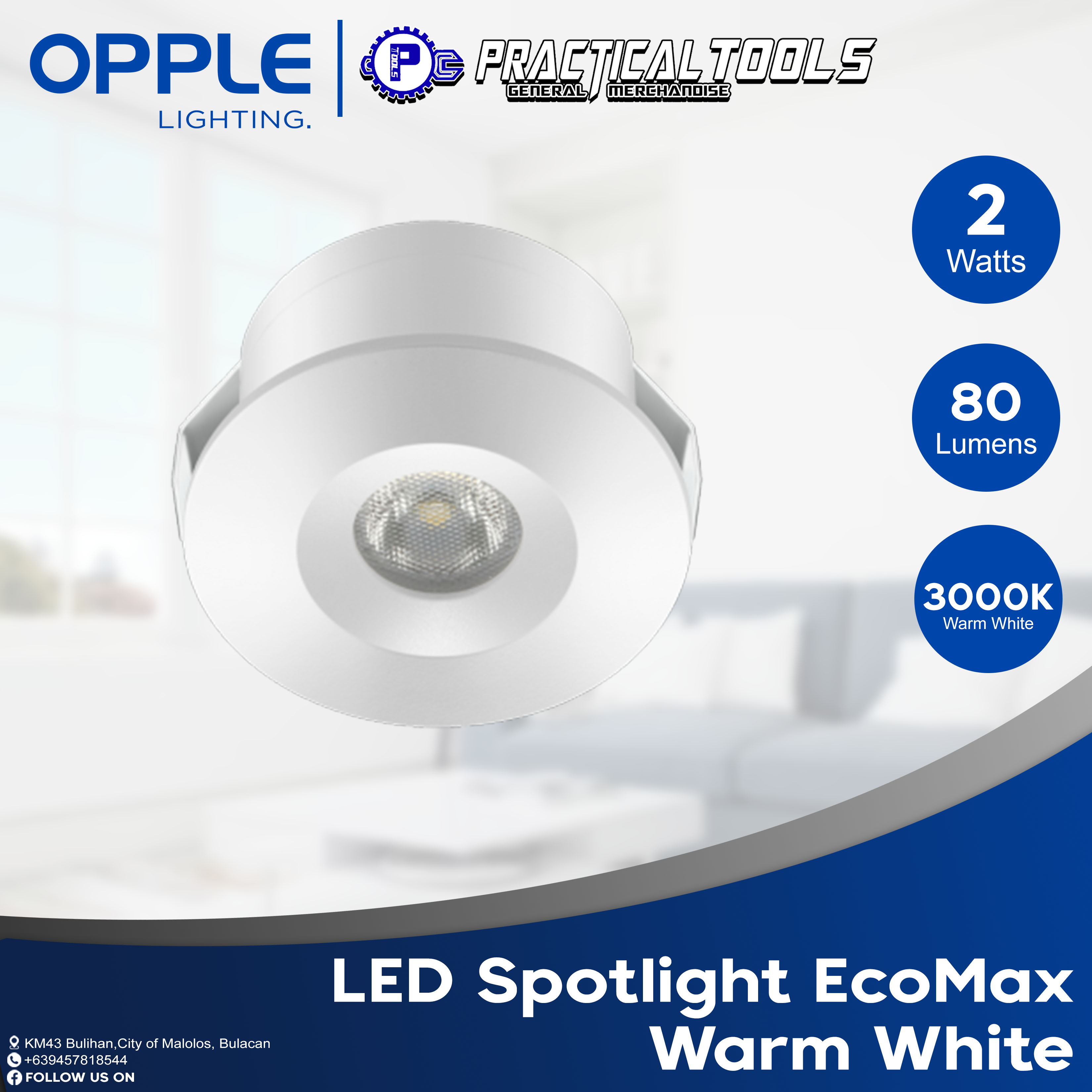 Opple LED Spotlight EcoMax 30mm Warm White Industrial Grade | Lazada PH