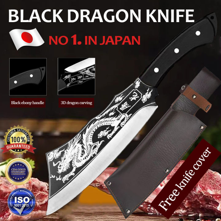Black Dragon Knife Japanese Titanium Steel Version kitchen knife mongolian sharp cooking knives ...