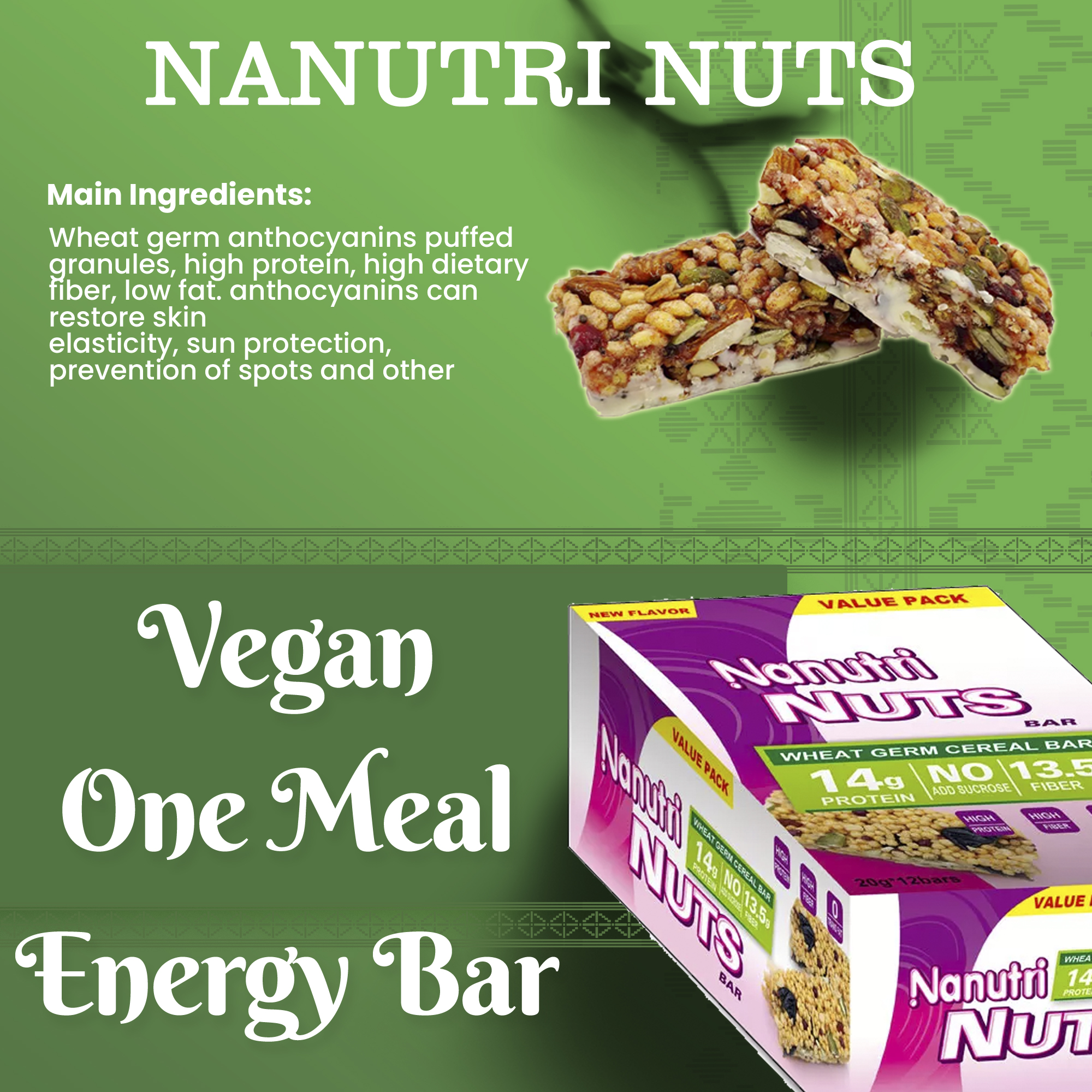 VEGAN NUTRI WHEAT CEREAL BAR 12'S (BUY 1 TAKE1) | Lazada PH