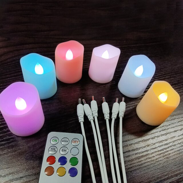 USB Rechargeable Led Candles Flashing Flameless Tealight With Timer ...