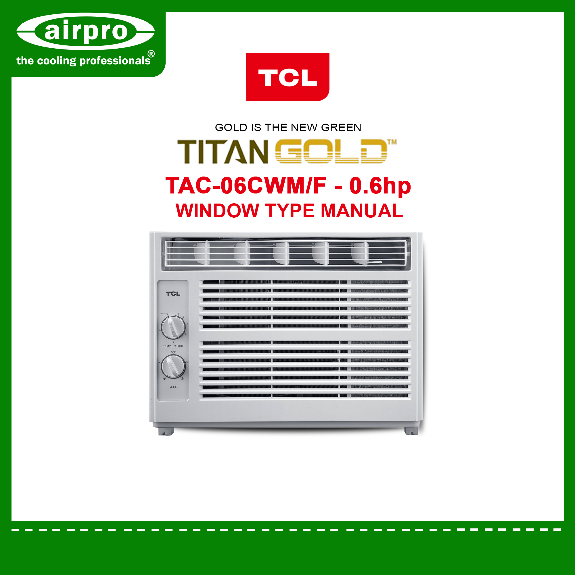 TCL 0.6HP Window Type Aircon TAC-06CWM/F | Lazada PH