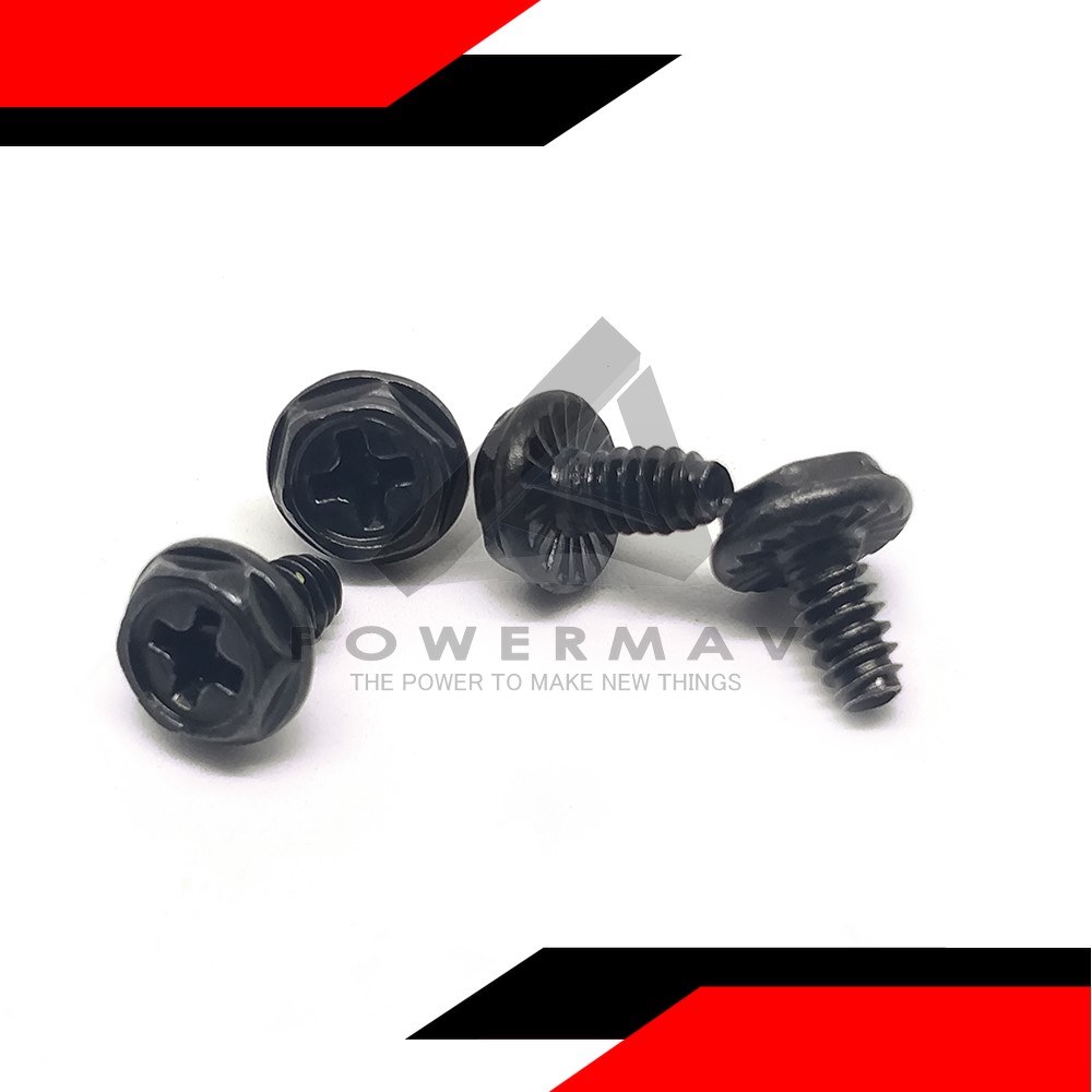 4pcs m3.5x6 black screw Hexagon type phillips screwdriver for computer ...