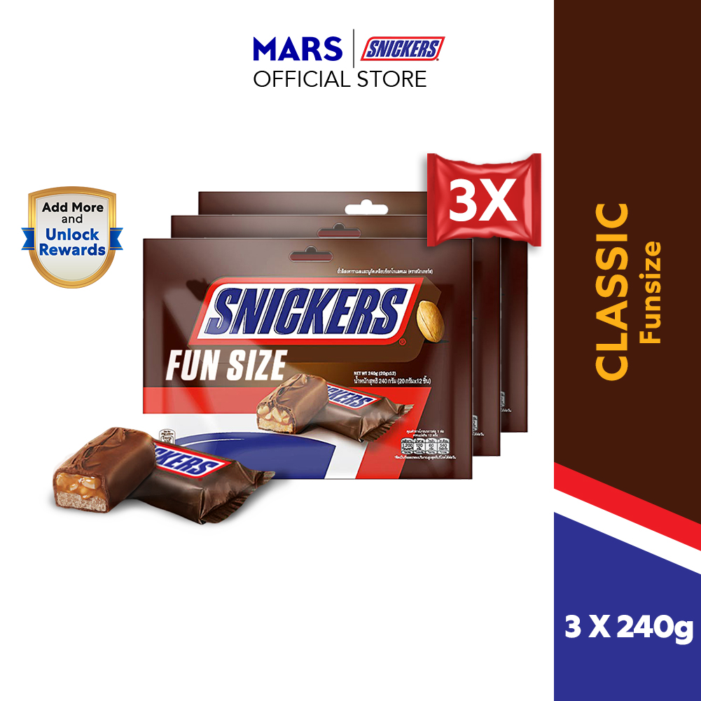SNICKERS Classic Chocolate Bar Funsize 240g [Bundle of 3] | Lazada PH