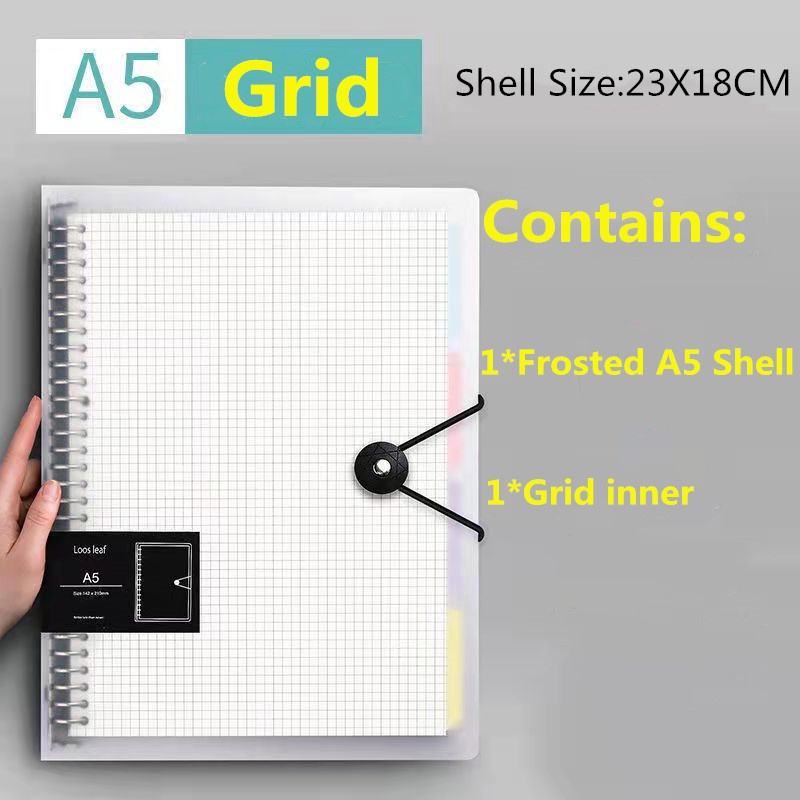 A5 Refillable Plastic Cover Note-book Loose Leaf B5 Stationery 60 ...
