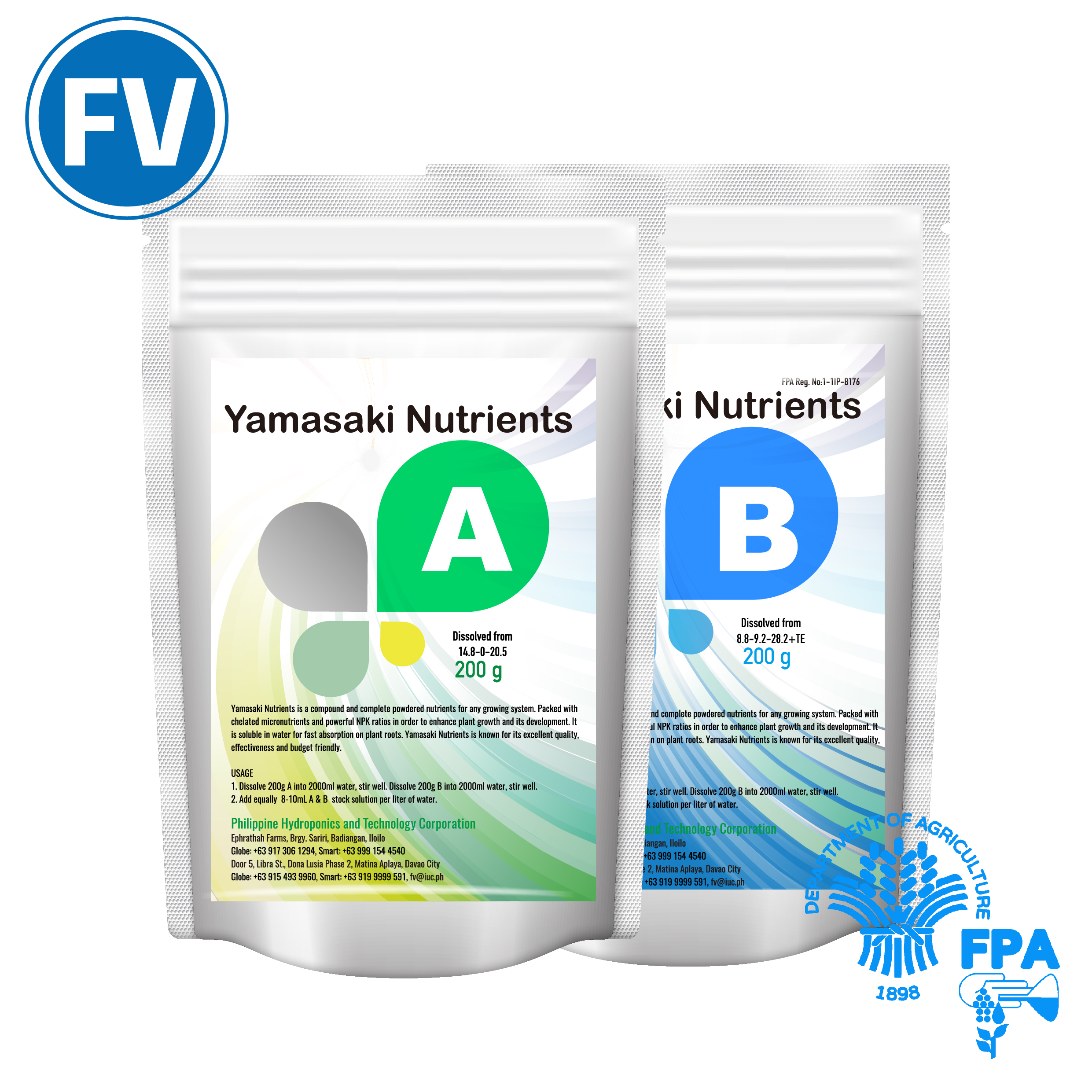 Yamasaki Hydroponics Solution 200g Set | hydroponic solution, nutrient ...