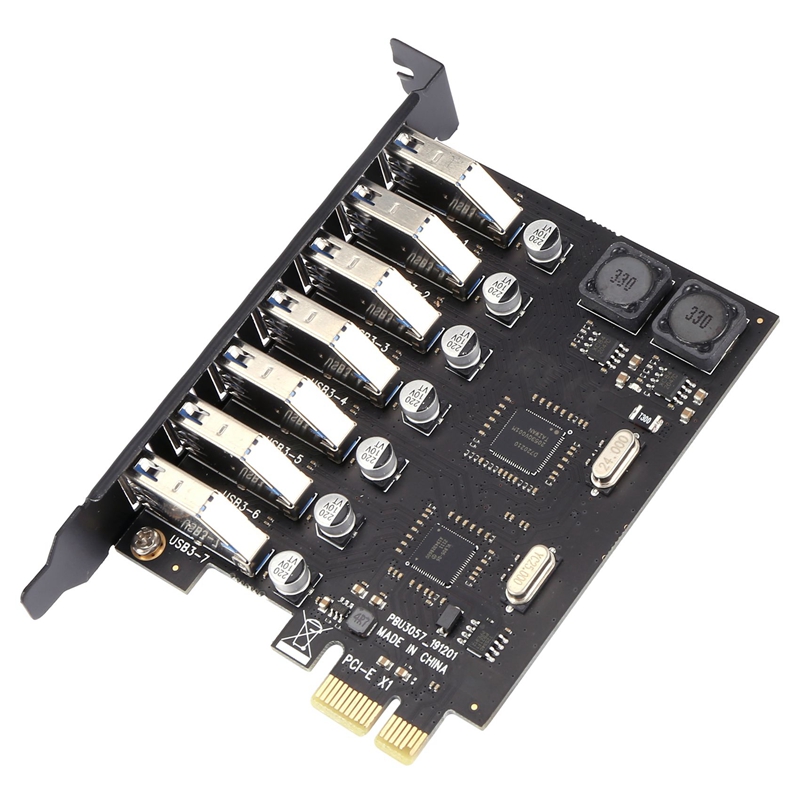 USB 3.0 PCI-E Expansion Card Adapter 7 Ports USB 3.0 Hub Adapter ...