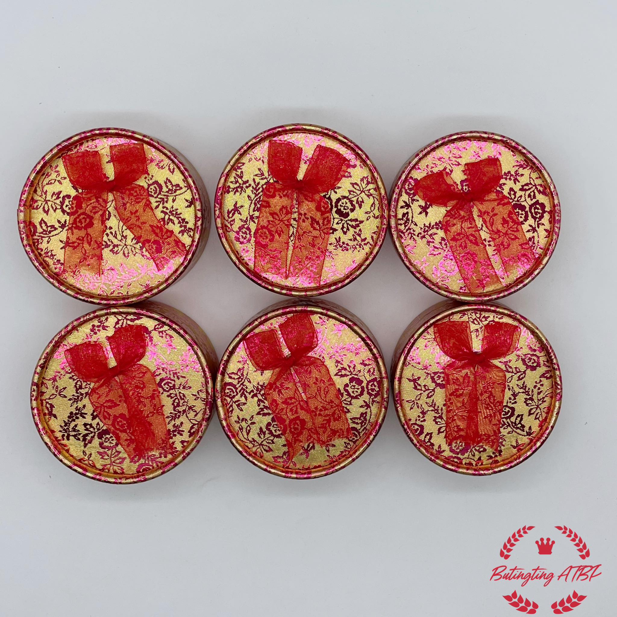 Round Box W/Ribbon Jewelry Box Necklace set Box (8.5cmx3.5cm12pcs ...