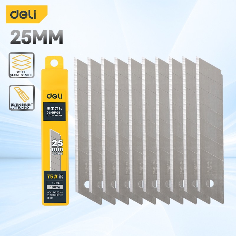 Deli 10Pcs Blade Cutter Replaceable Stainless Steel Blade Refill Set ...