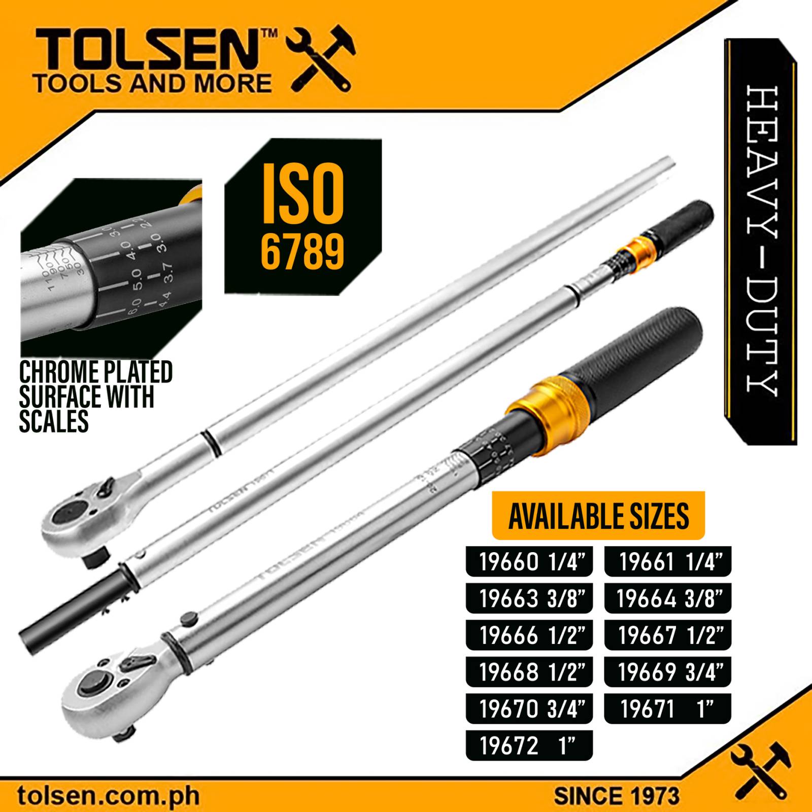 Tolsen Micrometer Torque Wrench w/ Reversible Ratchet (1/4" | 3/8" | 1/ ...