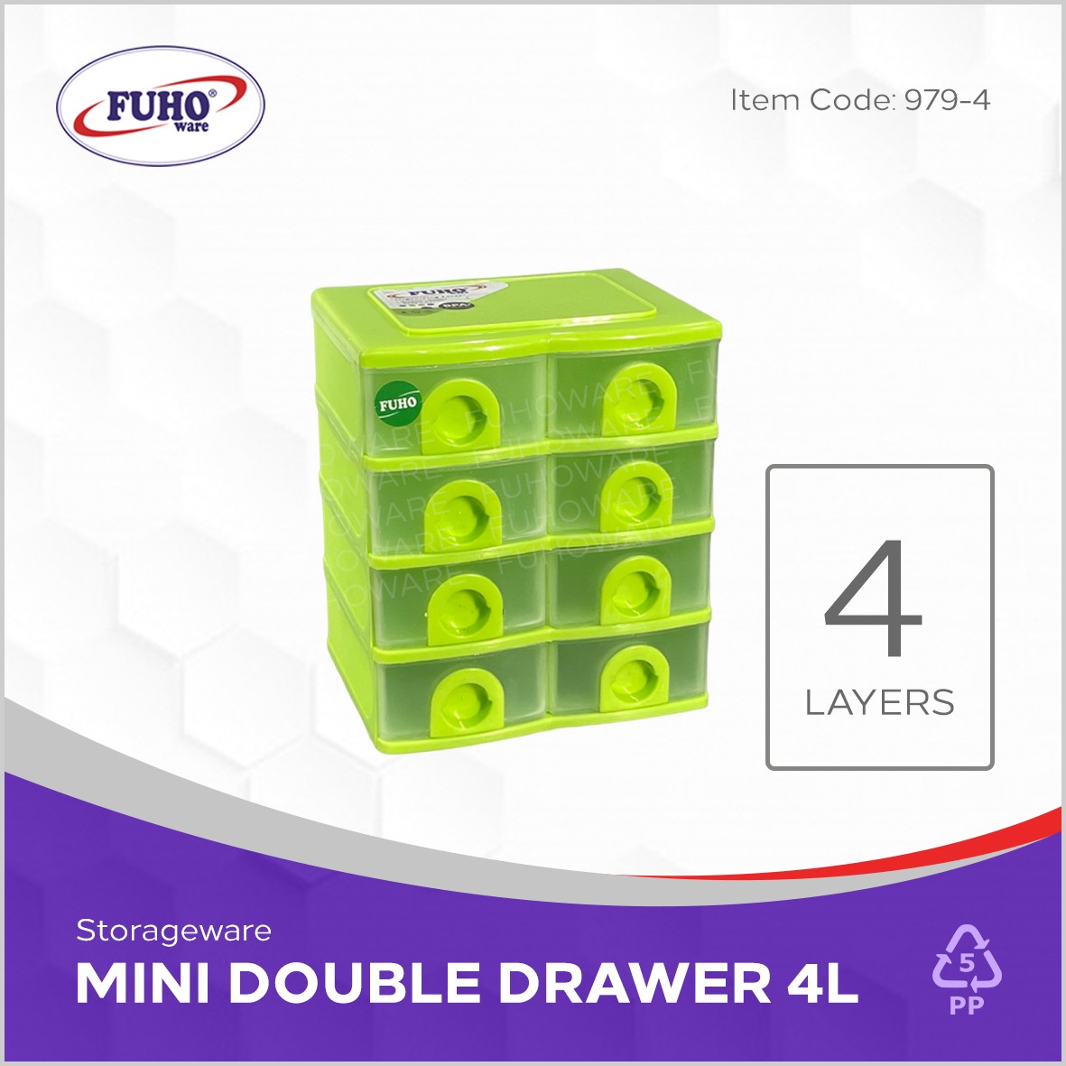 FUHO Mini Double Drawer 4 Layers / Desk Organizer/ Multi-Purpose Mini ...