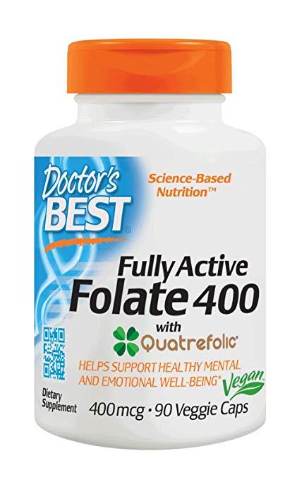 Doctors Best Fully Active Folate with Quatrefolic, Non-GMO, Vegan ...