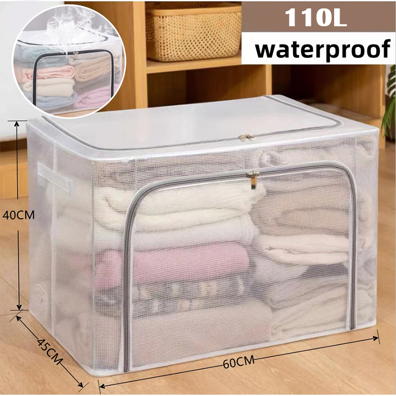 Tidy house Transparent Large Capacity Box Foldable Organizer box PVC ...