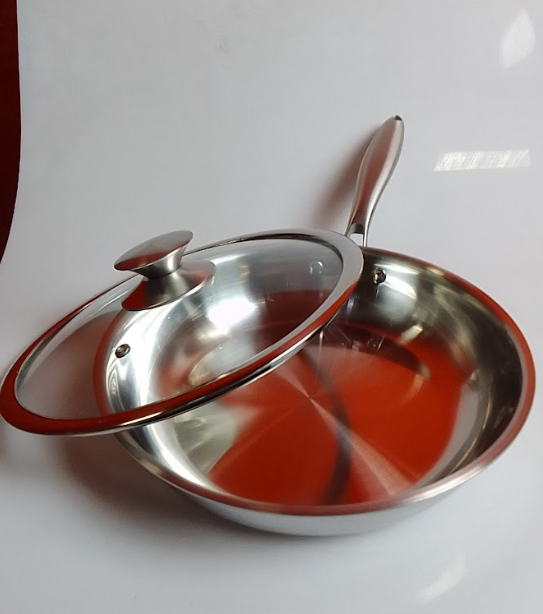 Humble Pepper Basics 3-Ply Frying Pan with Glass Cover for Cooking 24 ...