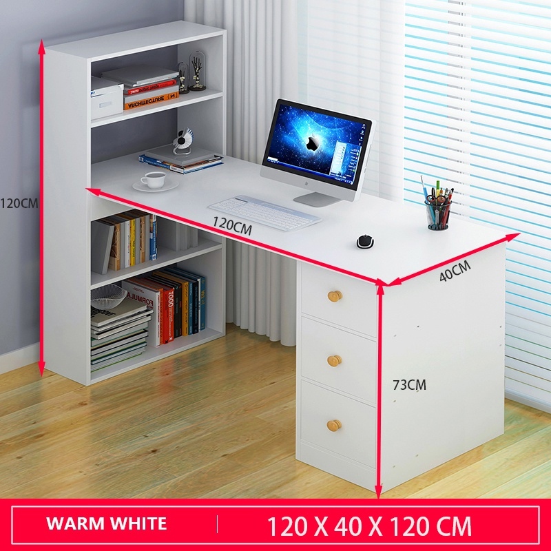 [Shipping Discount]Study Table with Drawer and Shelves Study Desk Table Study Table with Book ...