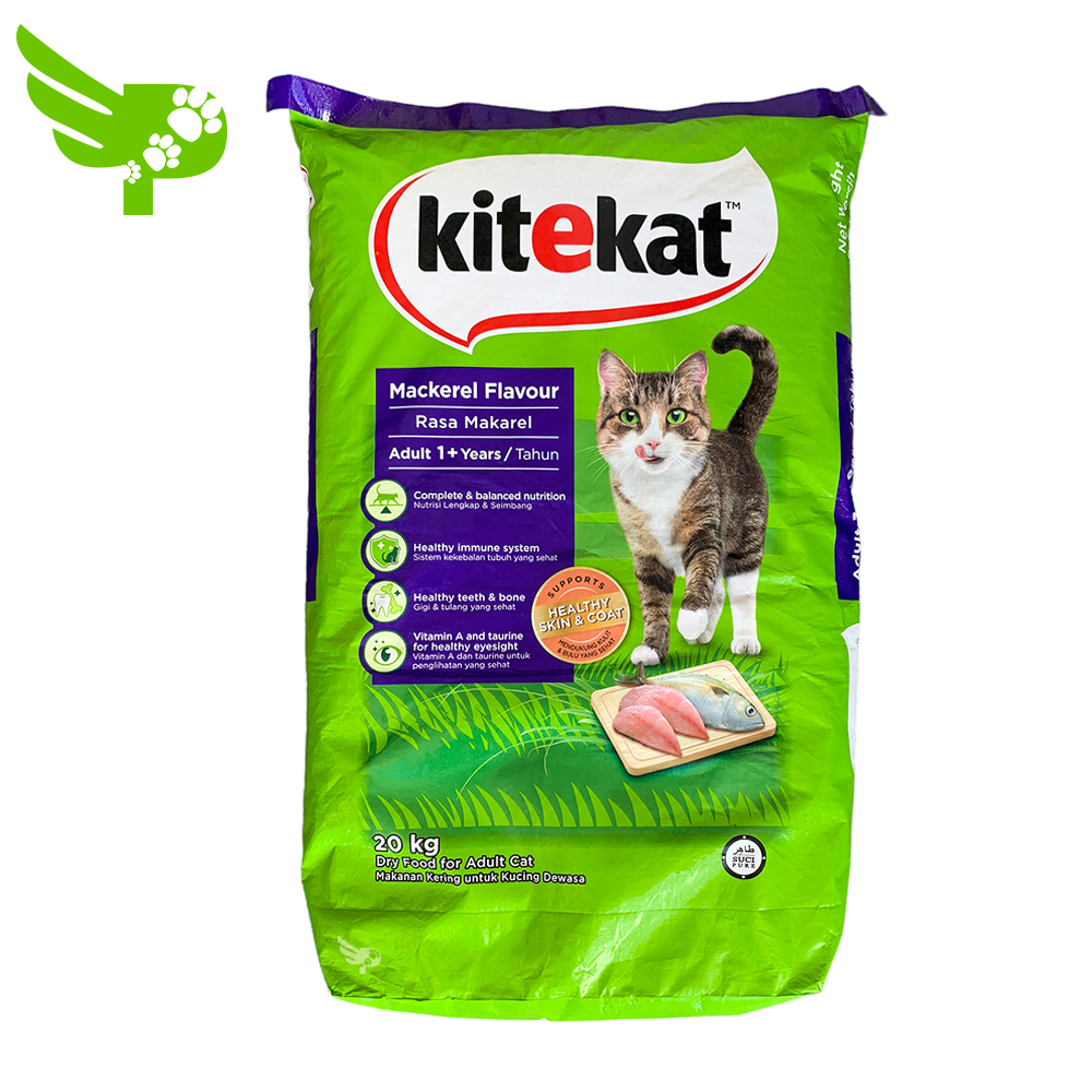 Kitekat Adult 20kg - Mackerel Flavour - Dry Food for Adult Cat - Adult ...