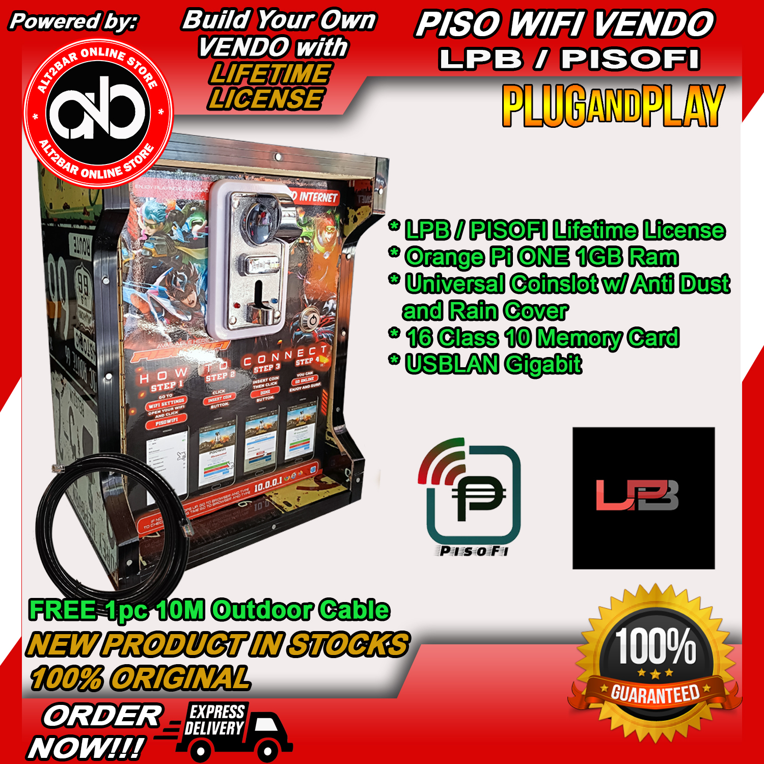 Alt2BAR | Plug and Play | PISOWIFI VENDO | Orange PI ONE | Orange pi ...