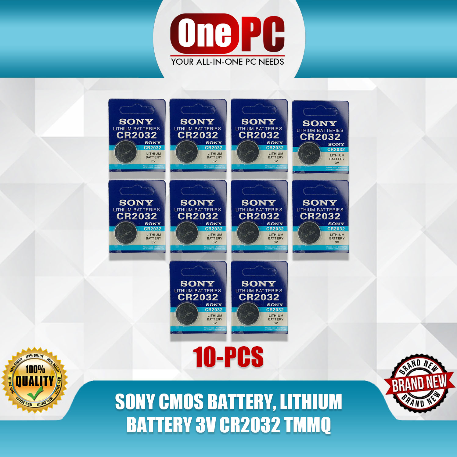 SONY CMOS BATTERY, LITHIUM BATTERY 3V CR2032 TMMQ (10-pcs per Order ...