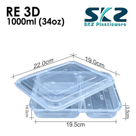SKZ CLEAR CONTAINER RECTANGULAR SERIES RE3D 1000ML ENVIRONMENTAL ...