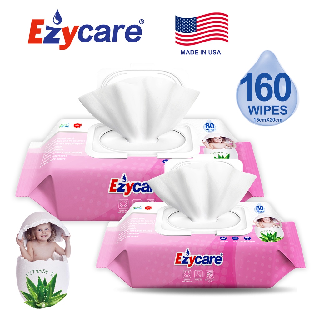 DESIGN Ezycare Baby Wet Wipes Non-Alcoholic Preservative 80 Pcs X 5 ...