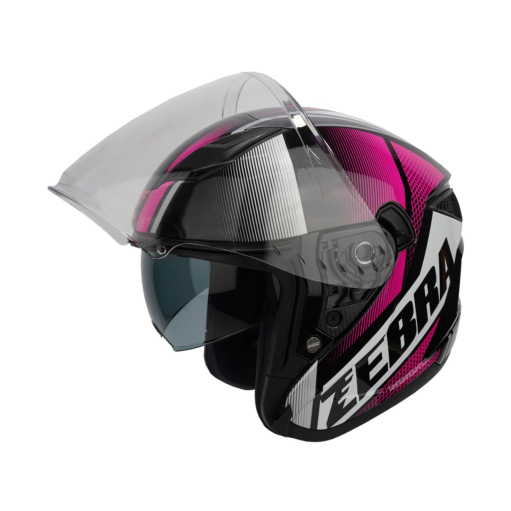 ZEBRA H320 Motorcycle Helmets Half Face Motor Helmet Dual Visor | Lazada PH
