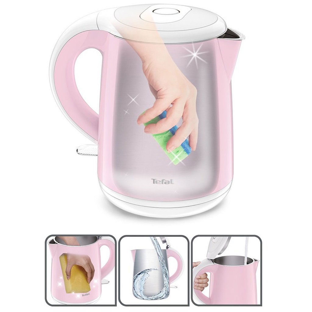 Tefal cordless electric kettle safety pink 1L | Lazada PH