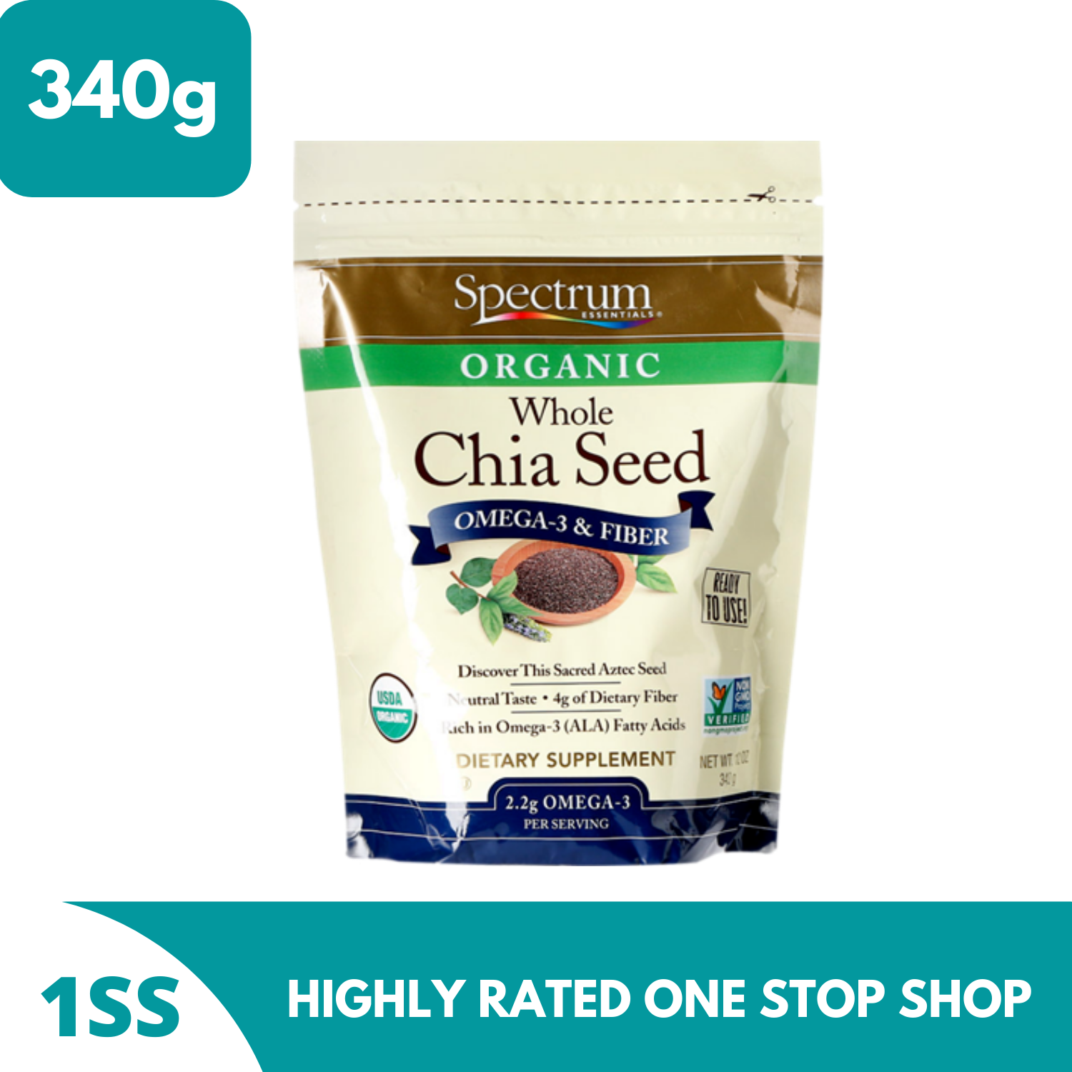Spectrum Organic Whole Chia Seed 340g | Lazada PH