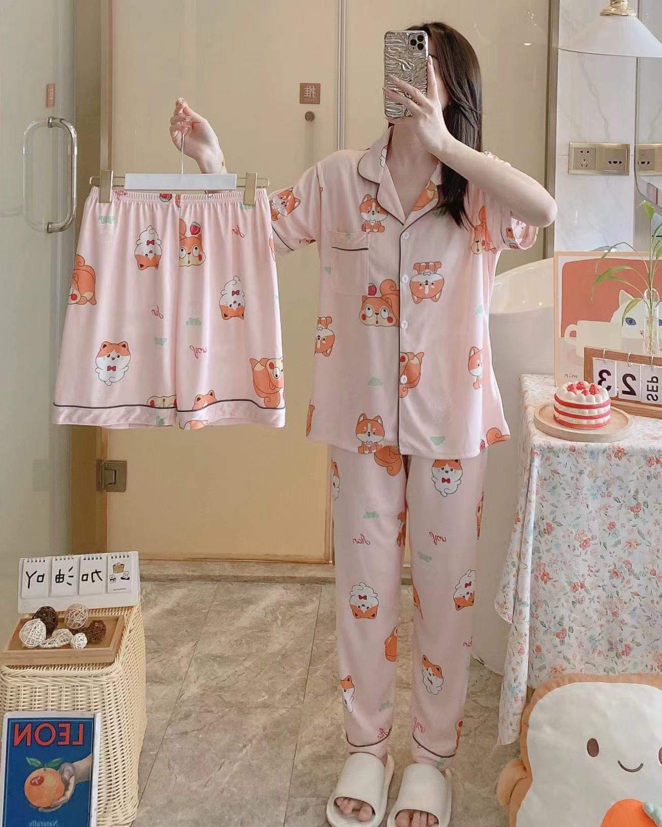 3in1 Korean Cotton sleepwear Shortsleeve pajama /nightwear/loungewear ...