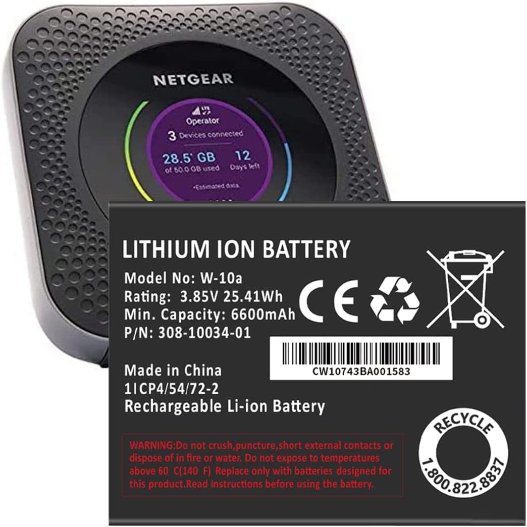 Lithium Ion Rechargeable Battery W-10a for Netgear Nighthawk Router ...