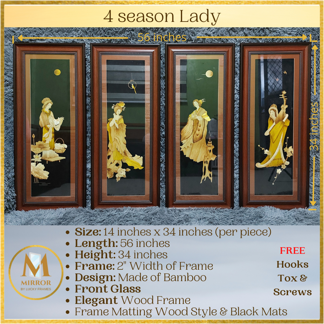 4 Season Lady Wall Decor With Frame 14 inches x 34 inches (per piece ...