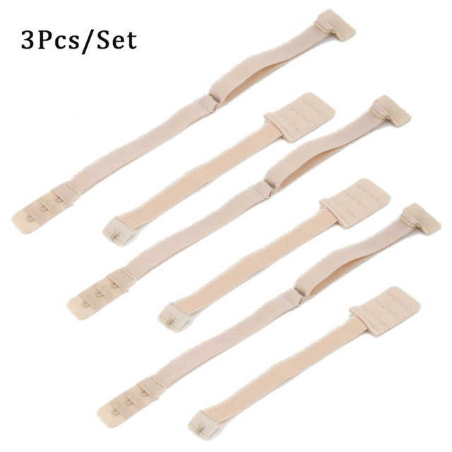 3PC Adjustable Extender Hook Low Back Backless Bra Strap Adapter ...