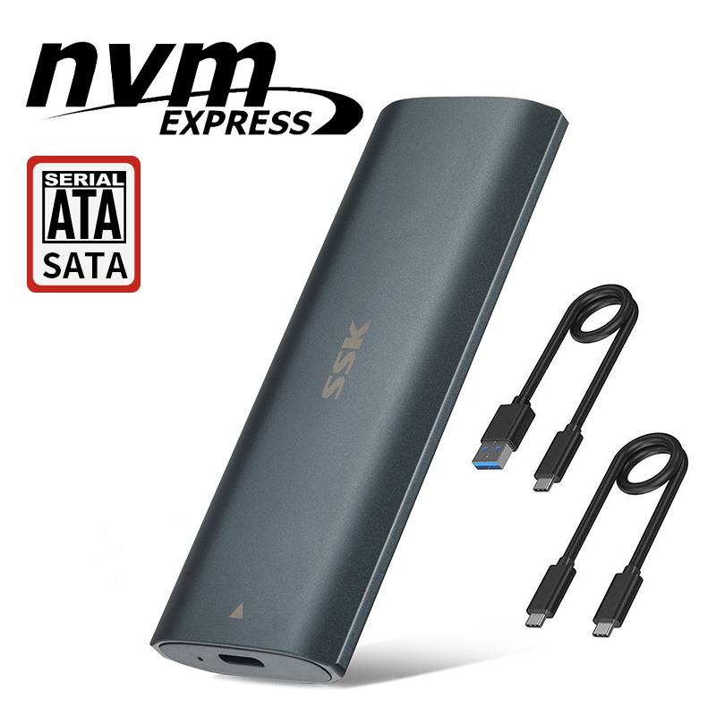 SSK M.2 SSD Enclosure SATA NVME Dual Protocol NVME M-key SATA M/M+B Key ...