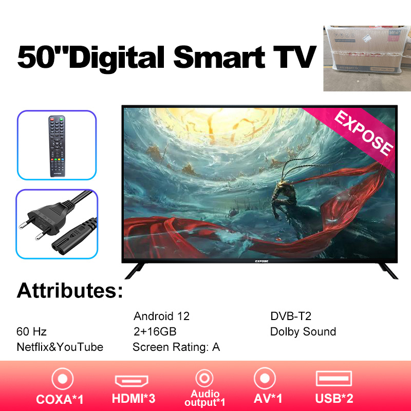 EXPOSE Smart TV 50 Inch Android 12 Television 4K UHD LED Android TV ...