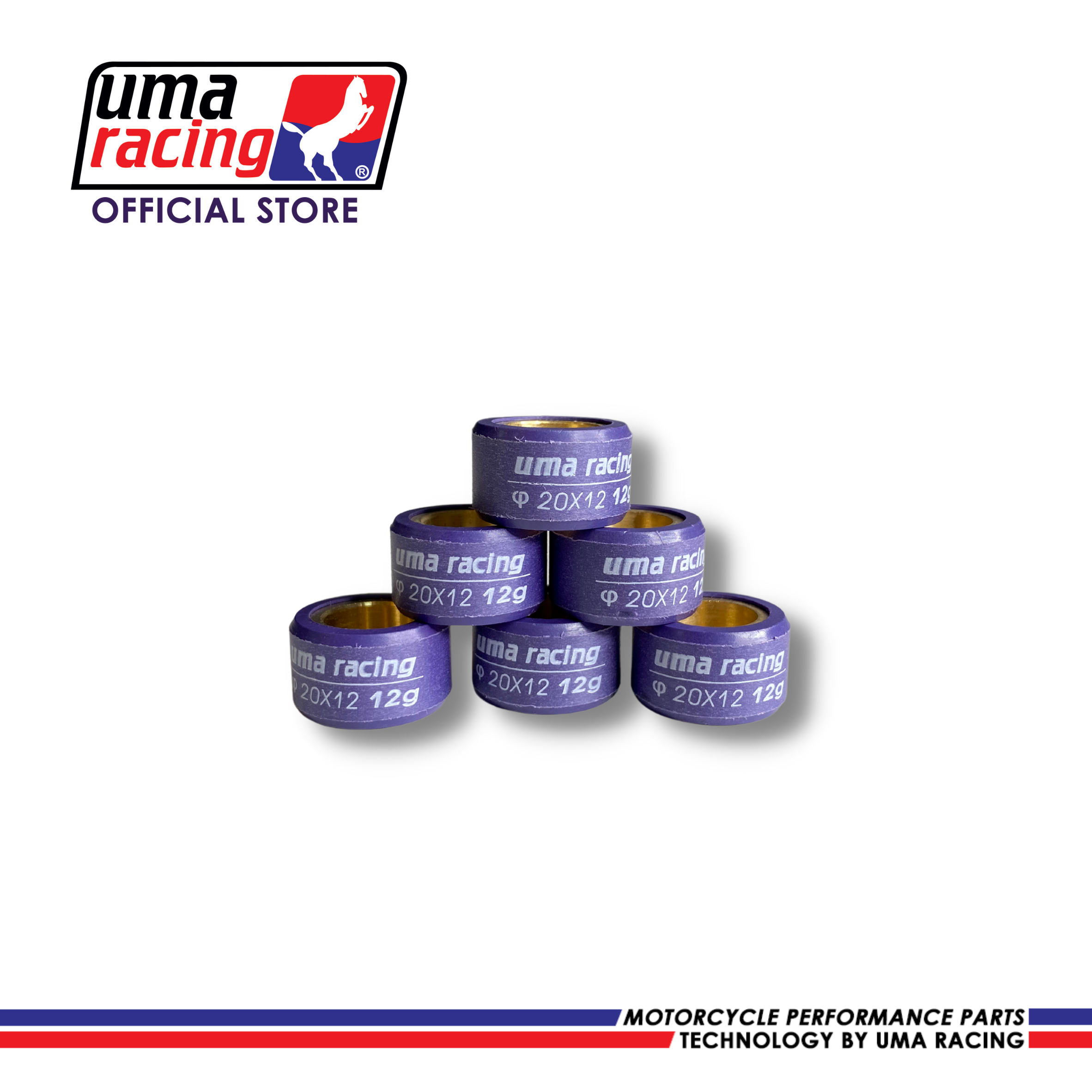 UMA Racing CVT Pulley Rollers V3 20x12 for Yamaha NMAX/Aerox/Mio M3 ...