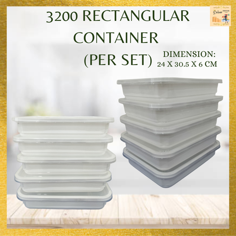 3200 RECTANGULAR CONTAINER/ FOOD CANISTER/ FOOD STORAGE/ RECTANGULAR ...