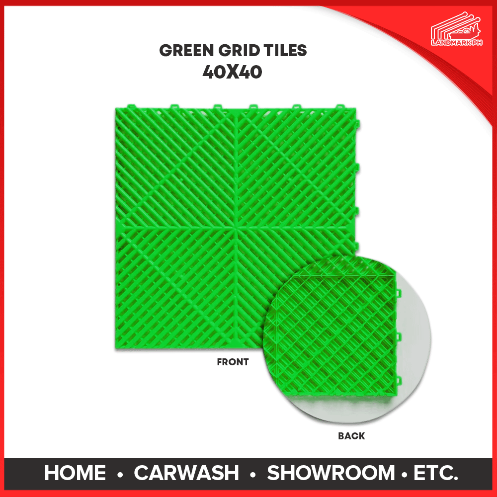 LANDMARK Grid Tiles Matting 40x40cm Floor Mat / Garage Polypropylene ...