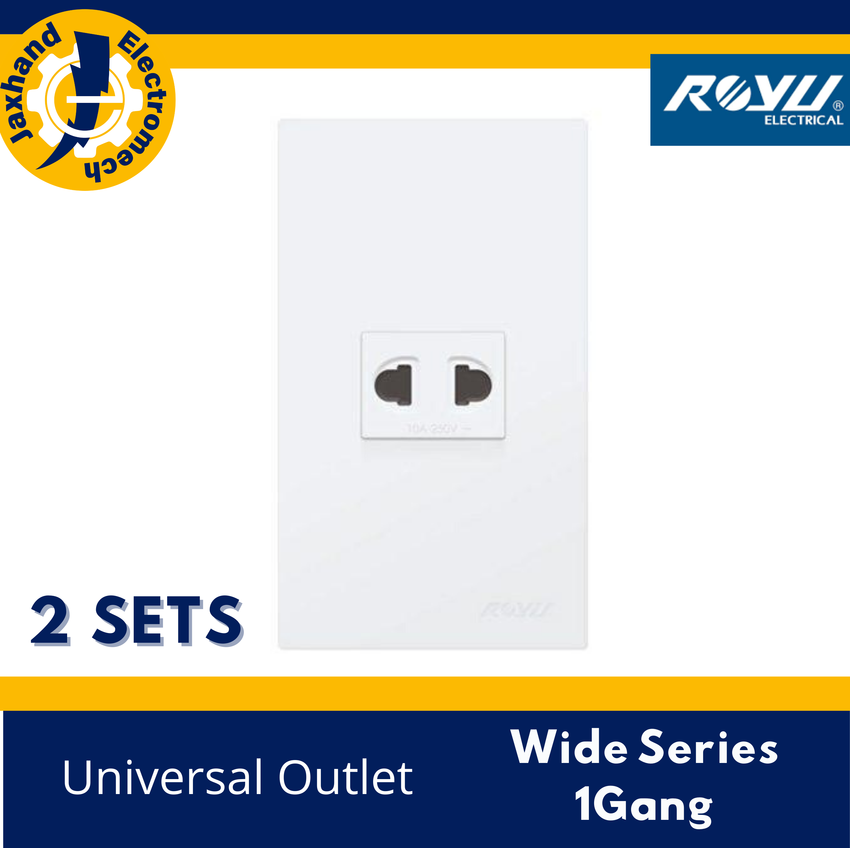 2 Sets Royu 1 Gang Universal Outlet Set 250V~ 10A | Lazada PH