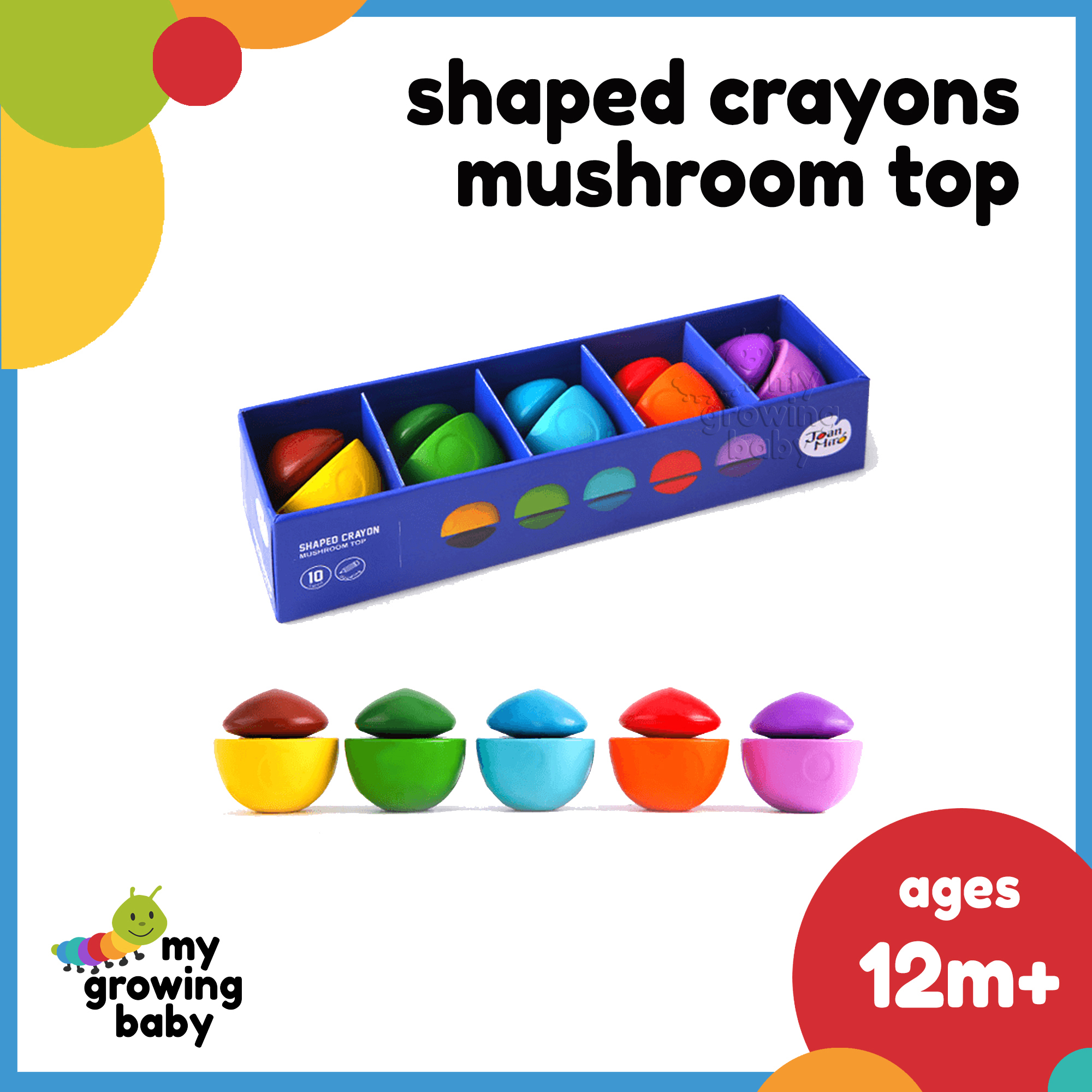 My Growing Baby Joan Miro Jar Melo Shaped Crayons Mushroom Top | Lazada PH
