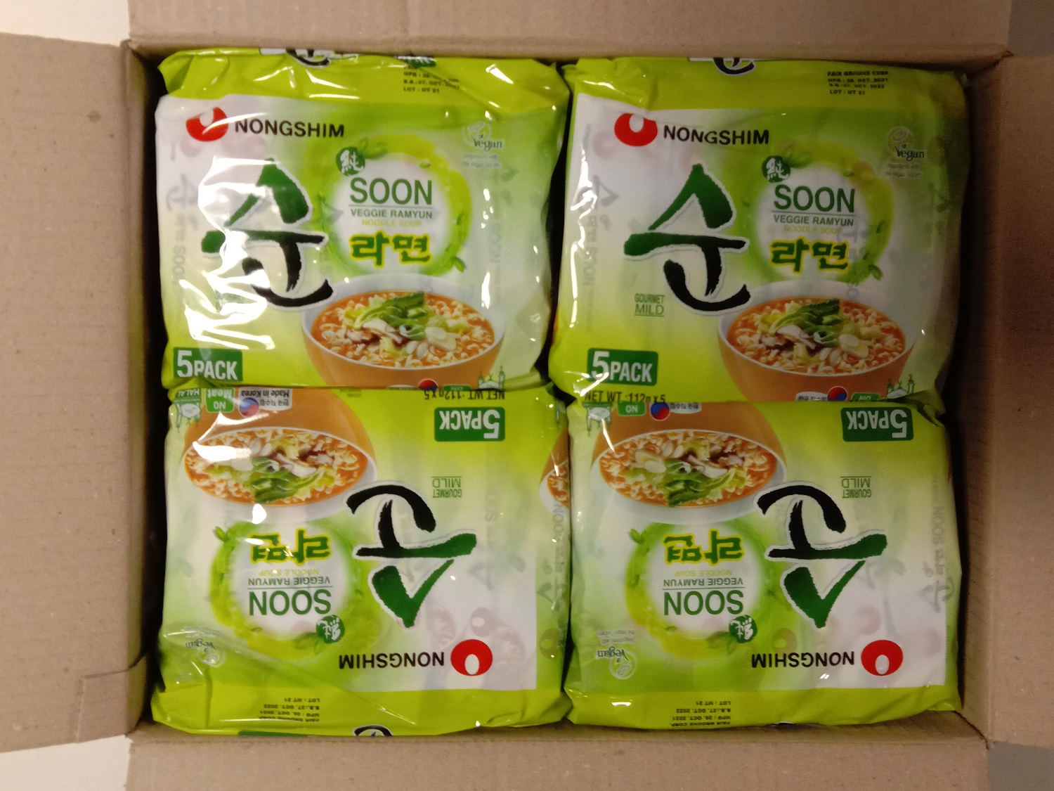NONGSHIM SOON Veggie Ramyun/Ramen 112g x 40 Packs (1 Box) | Lazada PH