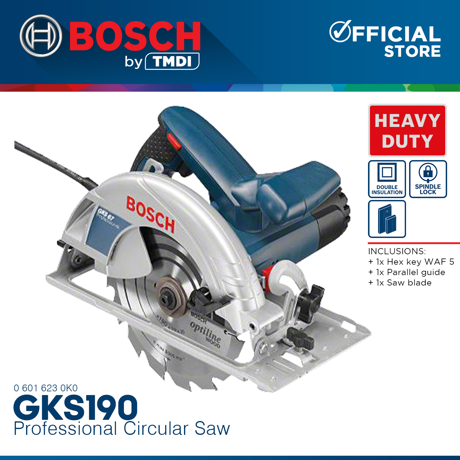 BOSCH Professional Circular Saw 1400W GKS 190 100% ORIGINAL / AUTHENTIC ...