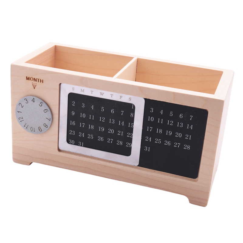 With Calendar Ornaments Desk Organizer Gift Table Practical Container ...